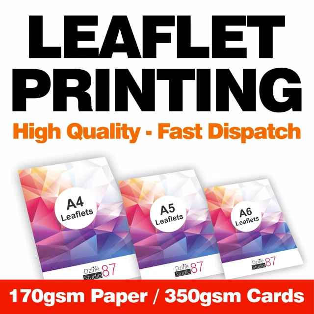 FULL COLOUR LEAFLETS - Digitally Printed - A4 A5 A6 DL Flyer Printing Fast Print £9.99 - PicClick UK