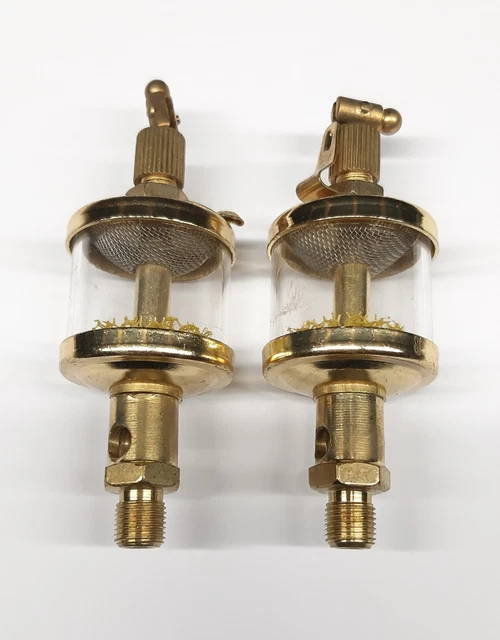2x Brass Plated Drip Feed Oil Oiler Lathe Stationary Steam Engine 18