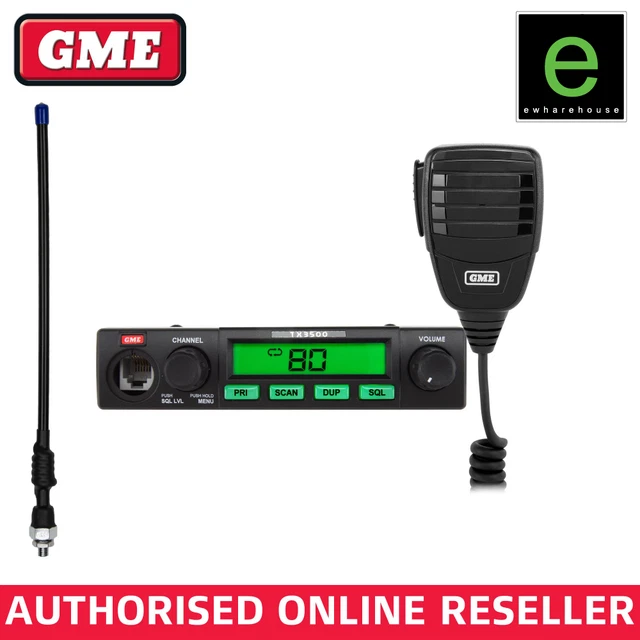 GME TX3500S 80 CHANNEL UHF CB TWO WAY RADIO with GME AE4005 ANTENNA ...