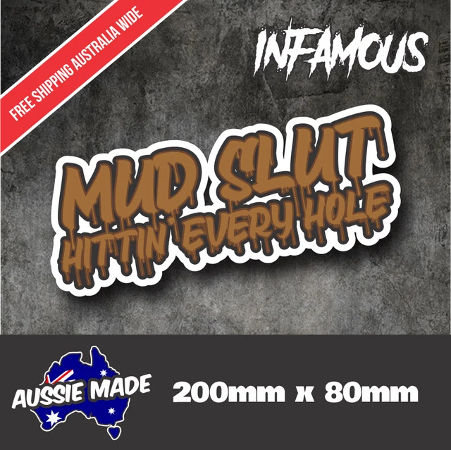 Mud Slut Sticker Car Ute Aussie Car Decal Flag 4x4 Funny Ute 200mm Eur