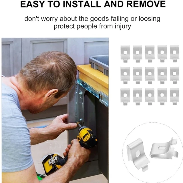 STAINLESS STEEL CABINET Shelf Clips Heavy Duty Shelving Bracket Clips ...