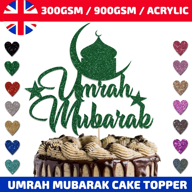 UMRAH MUBARAK EID Mubarak Cake Topper Hajj Mubarak Islam Ramadan Party ...