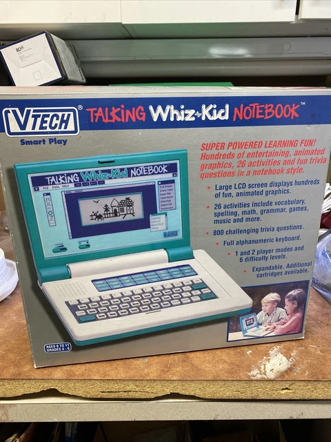 VTECH TALKING WHIZ Kid Notebook Educational Laptop Works Teal Blue Vintage 90s $225.97 - PicClick AU