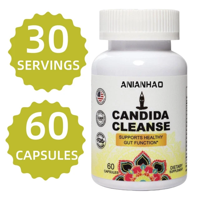 CANDIDA CLEANSE -GUT & Colon Support - for Men & Women (60 Capsules) £ ...
