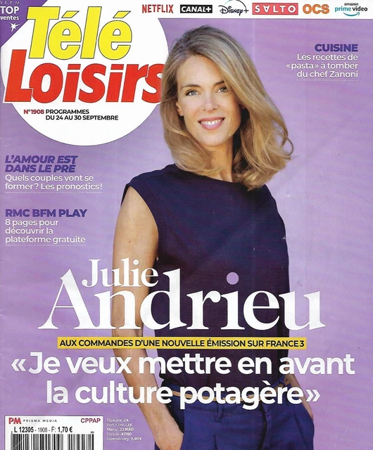 TELE LOISIRS N°1908 24/09/2022 Julie Andrieu/ RMC BFM Play/ Charles III ...