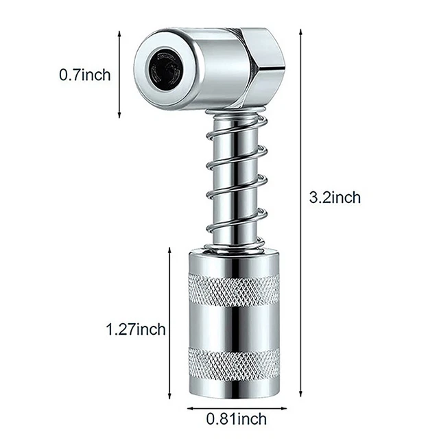 90 DEGREE GREASE Coupler Grease Fitting Tool Coupler Adapter Fitting ...