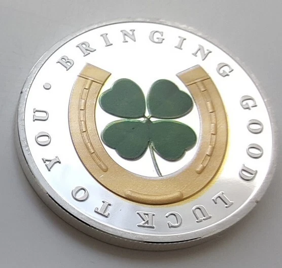 LUCKY GOLD & Silver Coin Ireland St. Paddy Night Guinness Good Luck ...