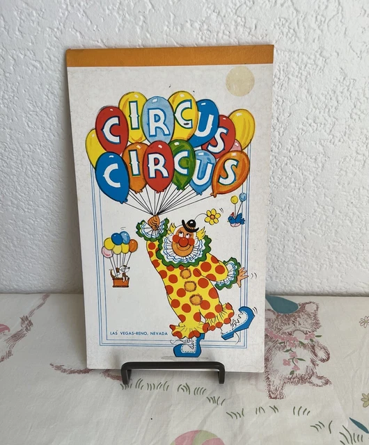 VINTAGE STATIONERY WRITING Paper Pad Circus Circus Souvenir Las Vegas ...