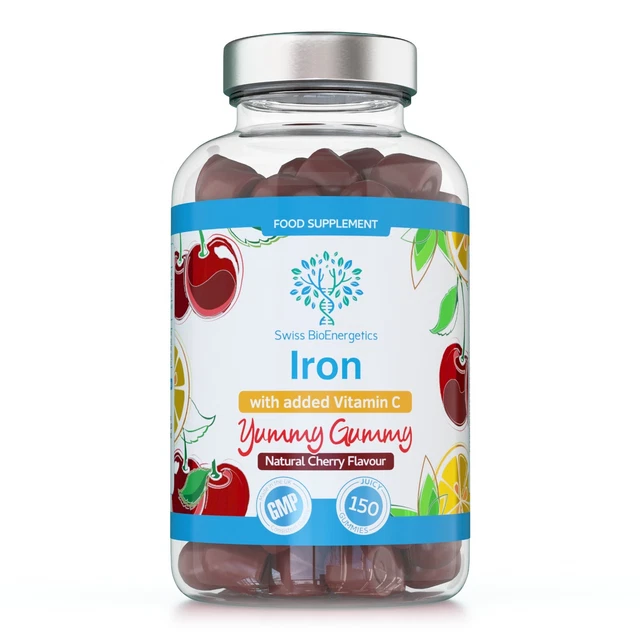 IRON GUMMIES WITH Added Vitamin C - 150 Natural Cherry Flavour £19.97 - PicClick UK