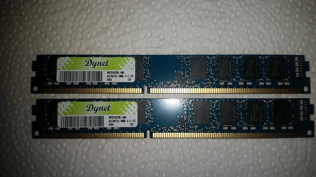2X4 GB (8 GB) Dynet 4 GB 2Rx8 PC3-10600U-9-11-ZZ0 DDR3 RAM memoria di lavoro EUR 17,49 - PicClick IT