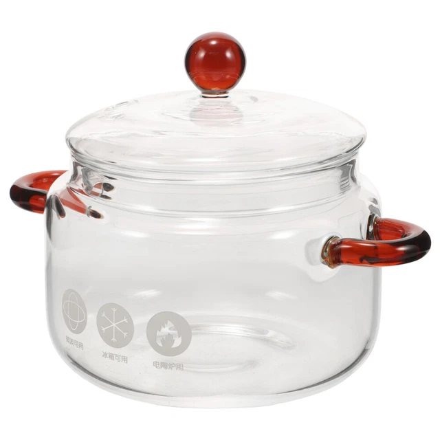 PENTOLA DA CUCINA in vetro con coperchio pentola in vetro borosilicato ...