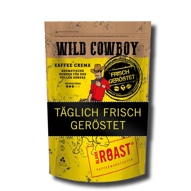 WILD COWBOY KAFFEE - 1000 Gramm / ganze Bohne / ARABICA KAFFEE EUR 27 ...