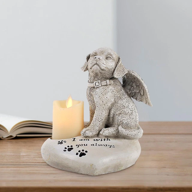 DOG MEMORIAL STATUE for Dog Lovers Loss of Dog Gift Sympathy with LED ...