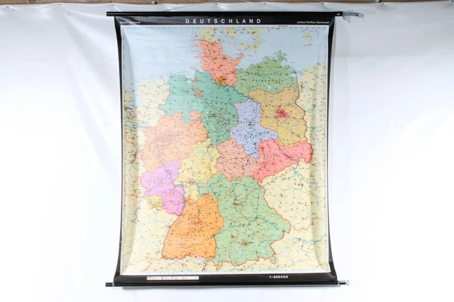 OLD LARGE TEACHING Chart Wall Map Germany School Decor £68.39 - PicClick UK