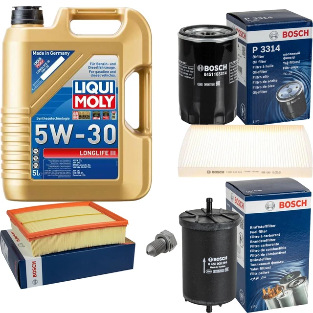 BOSCH INSPECTION SET 5 LIQUI MOLY Longlife 3 5W-30 pour VW Passat EUR 152,27 - PicClick FR