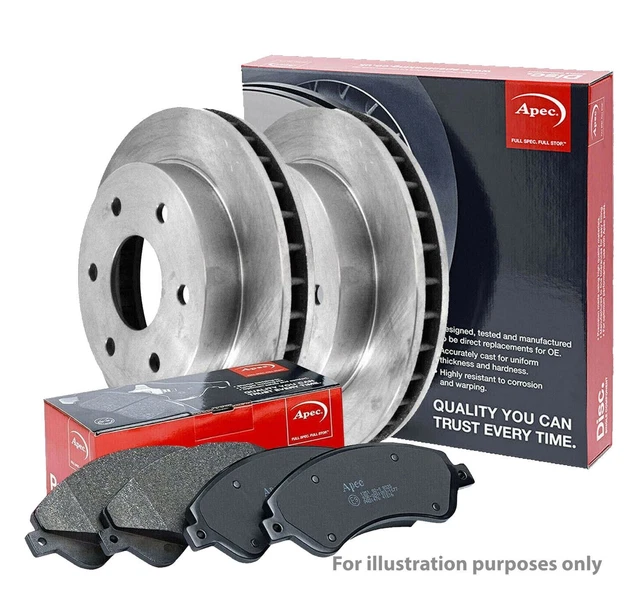 GENUINE APEC FRONT Brake Discs & Pads Set Vented for Mitsubishi L200 ...