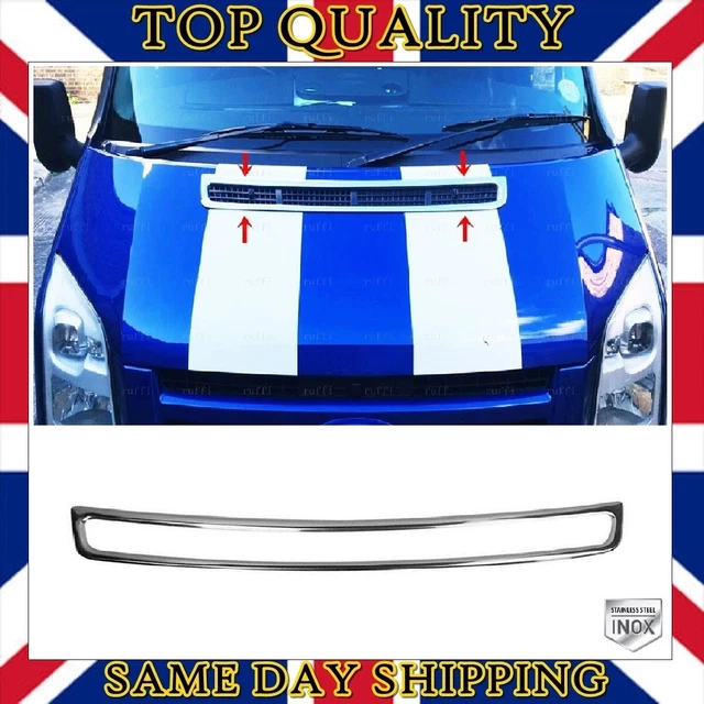 CHROME BONNET VENTILATION Hood Trim For Ford TRANSIT MK7 from 2006 to ...