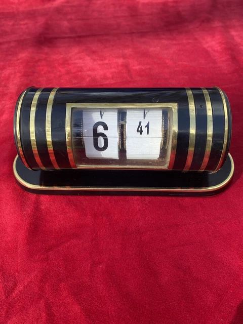 HORLOGE DE TABLE a Lamelles Art Deco,Josef Mergenhagen années 50 EUR ...