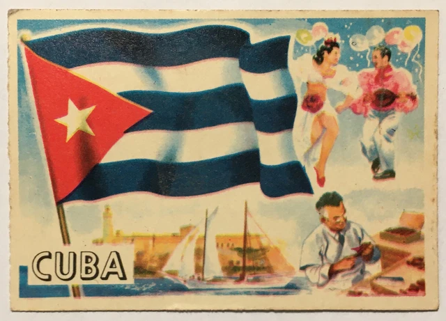 A&BC FLAGS OF The World No. 50 CUBA Chewing Gum Card 1959 - 3.5" X 2.5 ...