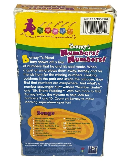 BARNEY NUMBERS! NUMBERS! VHS 2006 HiT Entertainment Barney Home Video ...