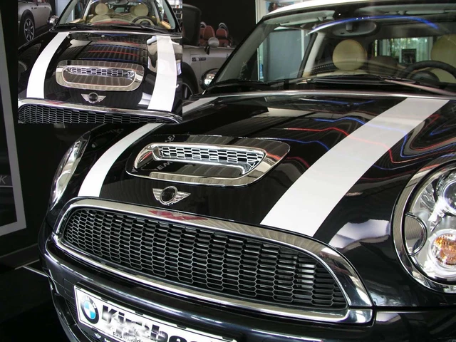 PRISE D'AIR CHROME Capot pour Mini Cooper S DE 11/2006 R55 Clubman R56 ...