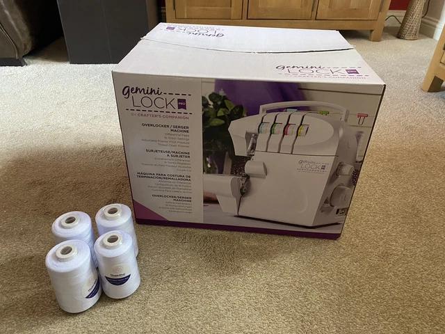 GEMINI LOCK PRO Overlocker Sewing Machine + 4 Reels Of Overlocking ...