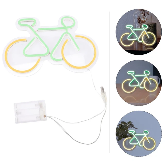 NEON LIGHT LED Neon Sign Decorative Light Bike Pattern Home Sign Wall ...