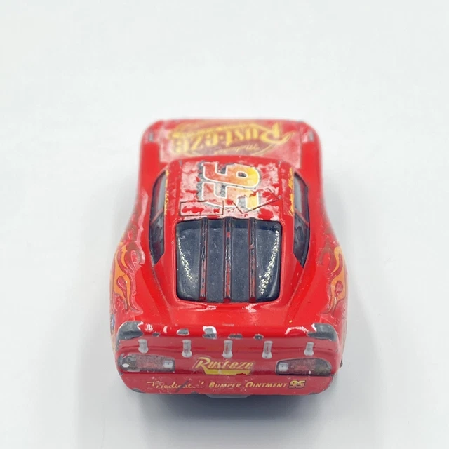 DISNEY PIXAR CARS DieCast Lightning McQueen Red Mattel 56 Rusteze Rare ...
