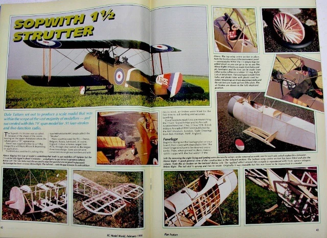 RC MODEL WORLD MAGAZINE February 1991 Sopwith Strutter Dynaflite Apogee ...