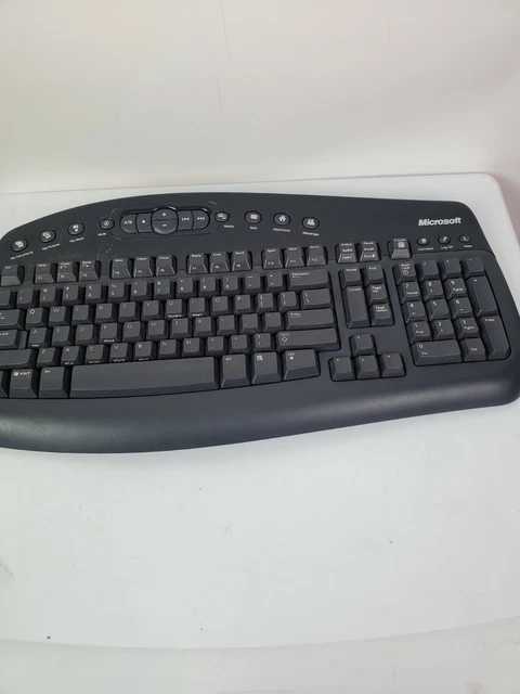 MICROSOFT BLACK WIRELESS MultiMedia Keyboard 1.1 1014 w/ NO Mouse or ...