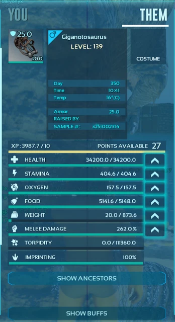 🔥ARK SURVIVAL ASCENDED PvE PC/XBOX/PS5 Giganotosaurus (giga)🔥 100% ...