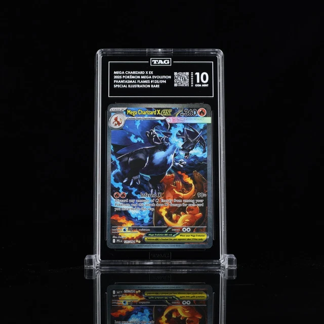 2025 POKEMON PHANTASMAL Flames 125/094 Mega Charizard X EX SIR TAG 10 ...