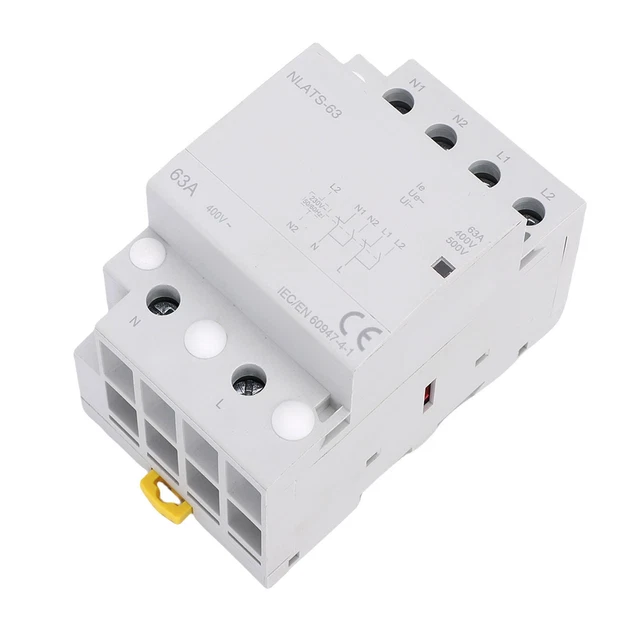 DUAL POWER AUTOMATIC Transfer Switch 63A Contactor Type 35mm DIN Rail ...