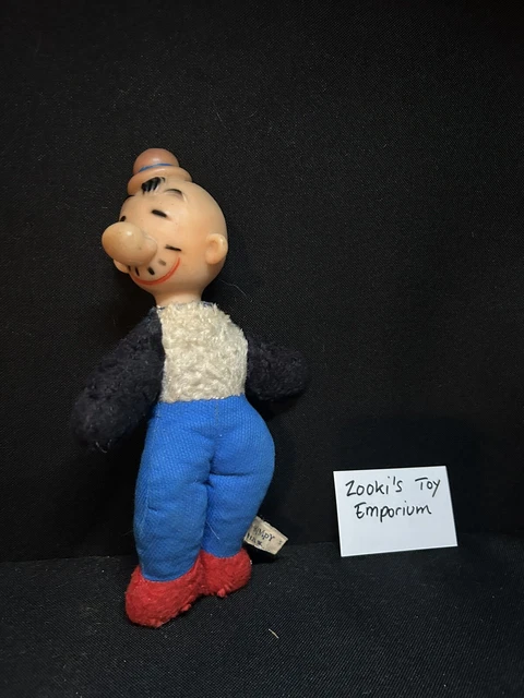 VINTAGE POPEYE THE Sailorman Mr Wimpy Soft Toy Plush Vinyl Head £5.00 ...
