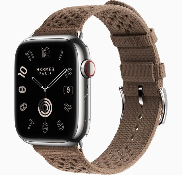 HERMES APPLE WATCH series 9 Silver Stainless Steel 45mm EXCELLENT ...