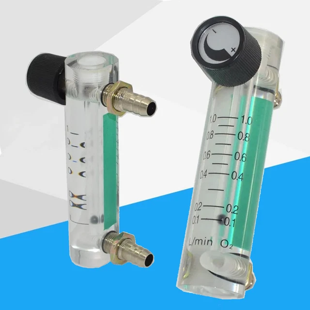 0.1-1LPM 0.1MPA ACRYLIC Gas Air Oxygen Flow Meter Flowmeter With ...
