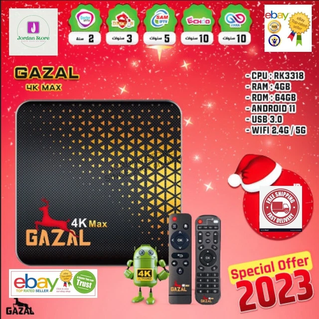 RÉCEPTEUR SATELLITE GAZAL 4k Max ريسيفر القنوات العربية EUR 210,72 ...