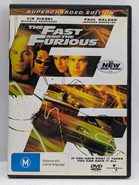 THE FAST AND The Furious DVD Region 2,4 PAL Vin Diesel Paul Walker Rick ...