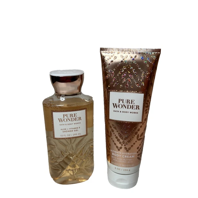 BATH & BODY Works PURE WONDER Shower Gel Body Wash & Body Cream Lotion ...
