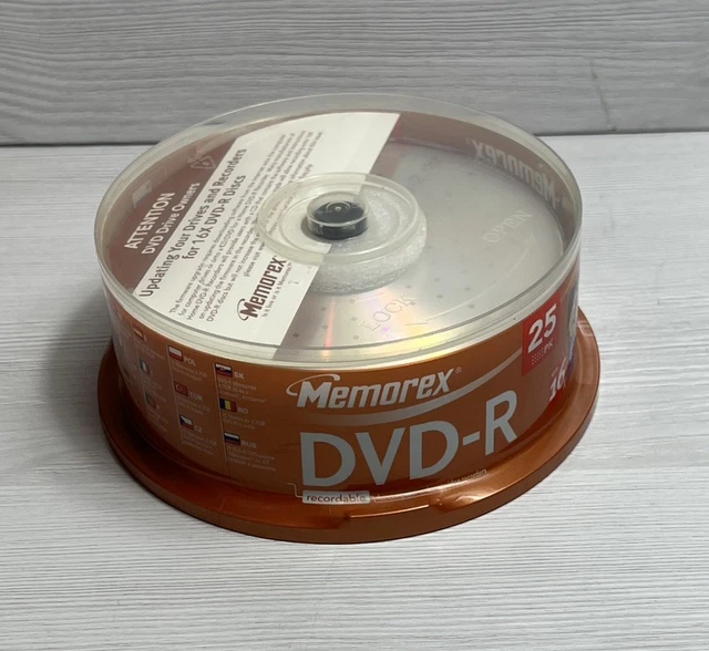 MEMOREX PRINTABLE BLANK DVD - R | 16x DVD discs 4.7 GB 120 mins | New £ ...