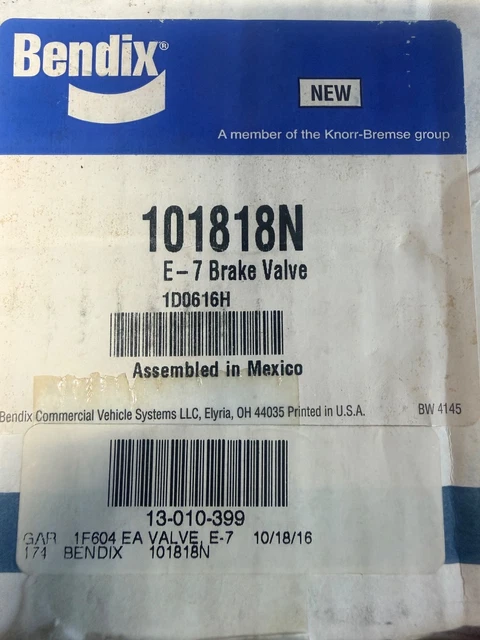 BENDIX 101818N E-7 Dual Brake Valve | Genuine OEM Air Brake Control ...