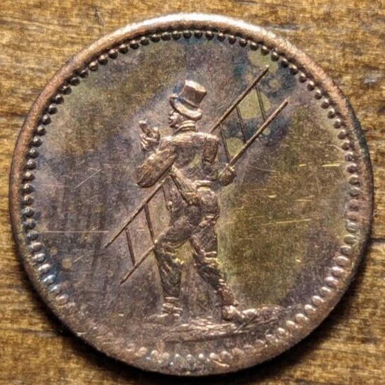UNUSUAL GAME COUNTER Chimney Sweep Man Ladder Coastal City Pictorial ...