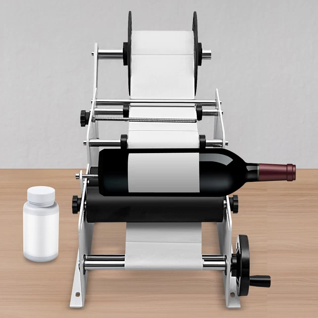 ROUND BOTTLES LABEL Applicator Manual Round Bottle Labeling Machine 10 ...