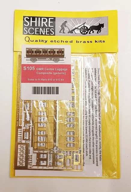 SHIRE SCENES ETCHED Brass Kit S105 Gwr Centre Luggage Comp Fits Ratio ...