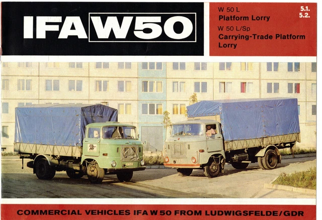 PROSPEKT IFA W50 Plattform W50L/SP Englisch 1973 DDR LKW Nutzfahrzeug ...