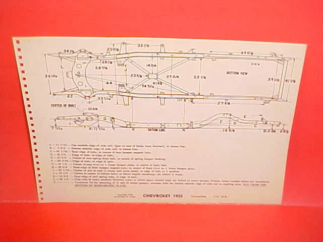 1955 CHEVROLET CHEVY Belair Convertible Frame Dimension Chart 55 EUR 18 ...