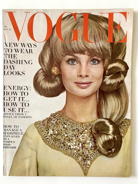VOGUE MAGAZINE OCTOBER 15, 1966 Fashion Make-up 1960s Jean Shrimpton ...
