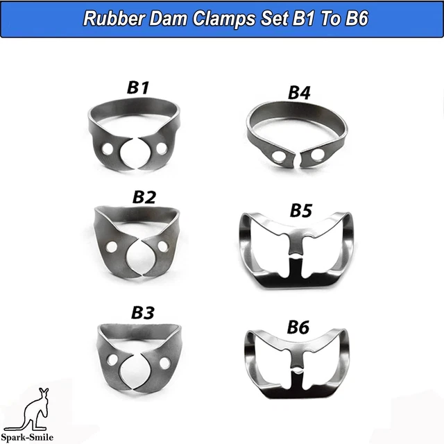 DENTAL RUBBER DAM Clamps Premolar B1 to B6 Kit Tissue Brinker Clamp ...