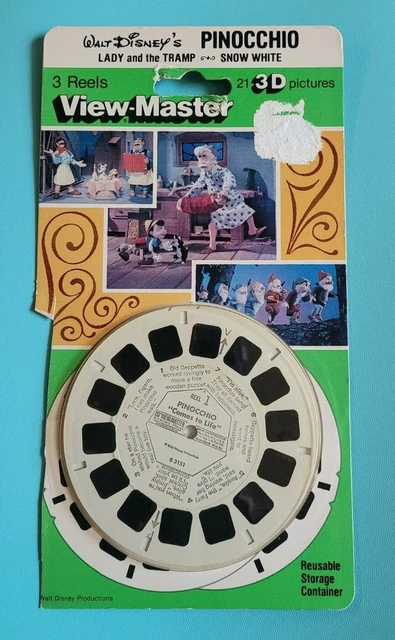 DISNEY'S PINOCCHIO LADY Tramp Snow White Cartoons view-master Reels ...