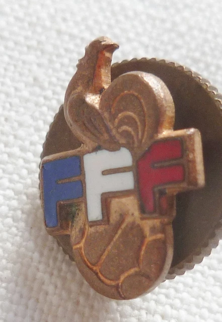 RARE INSIGNE FFF FÉDÉRATION FRANÇAISE DE FOOTBALL Coq émail ORIGINAL ...
